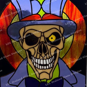 Skeleton Ringmaster Portrait-stained Glass Panel Pattern - Etsy