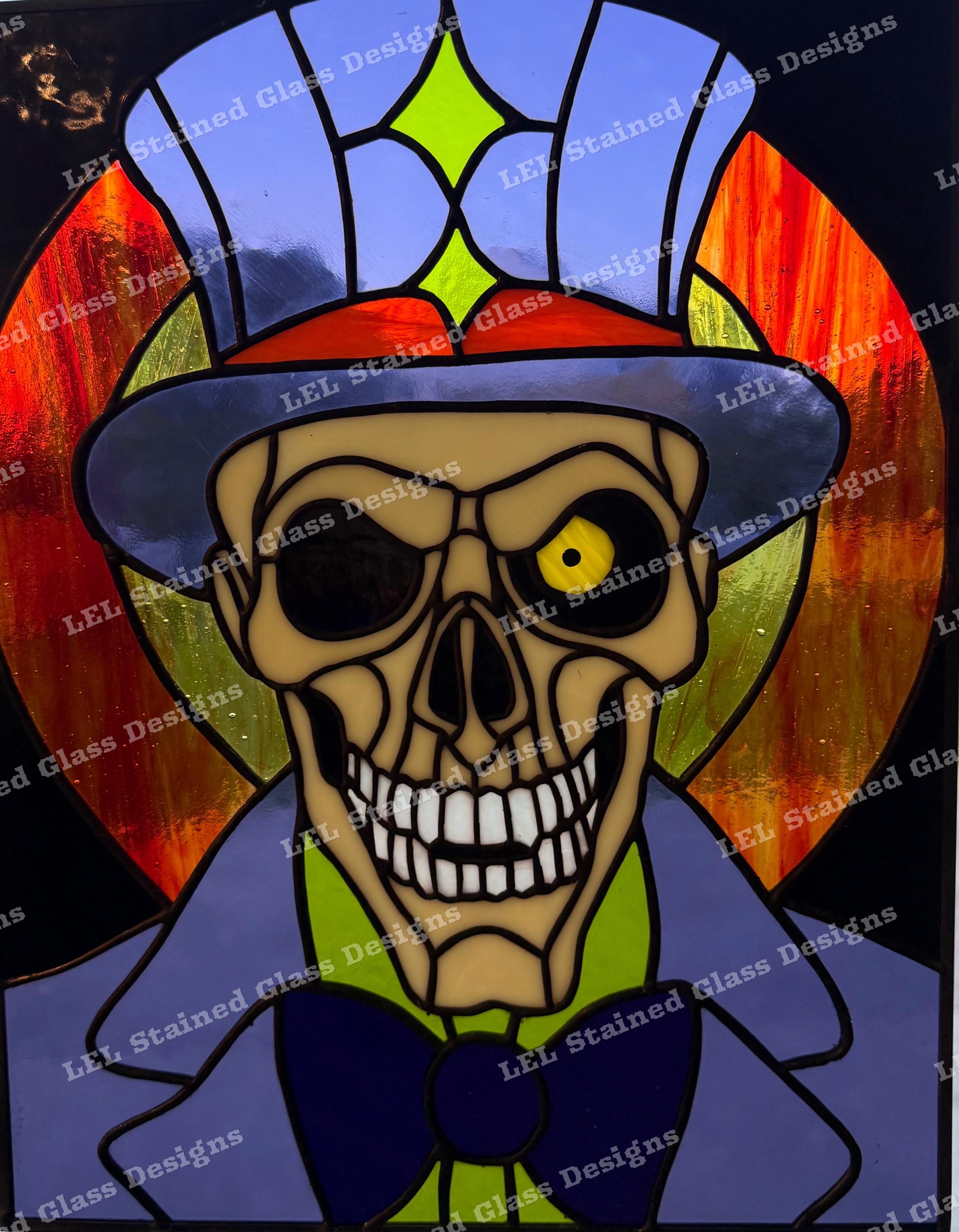 Skeleton Ringmaster Portrait-stained Glass Panel Pattern - Etsy