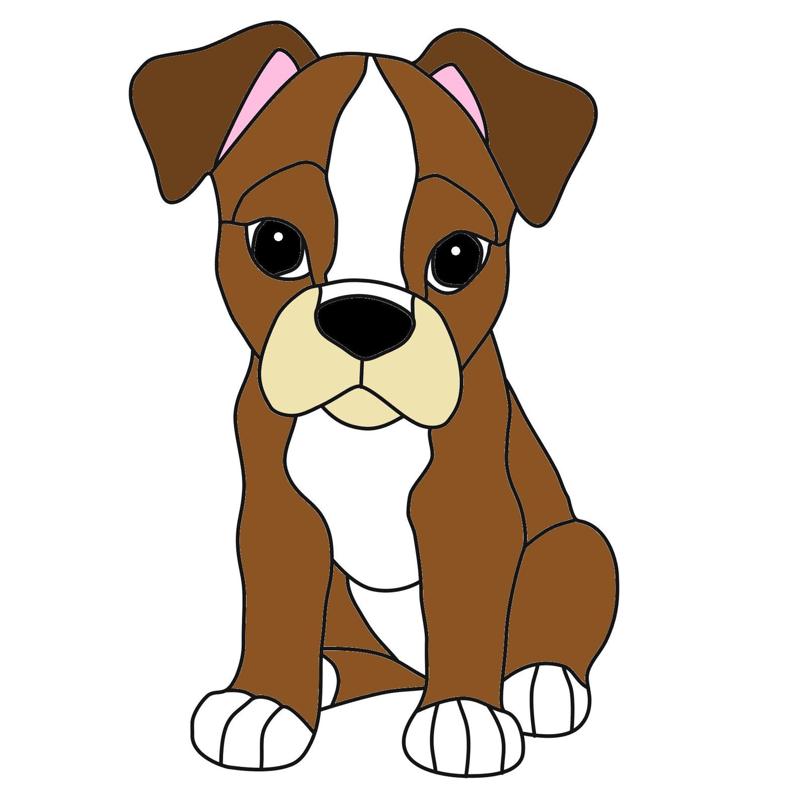 Cute Boxer Puppy-stained Glass Suncatcher Pattern - Etsy