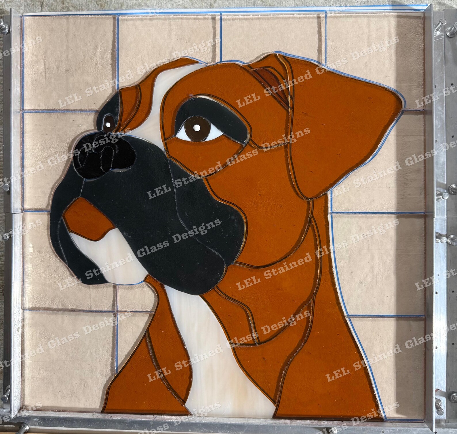 Boxer Dog Portrait, Small Stained Glass Panel - Etsy