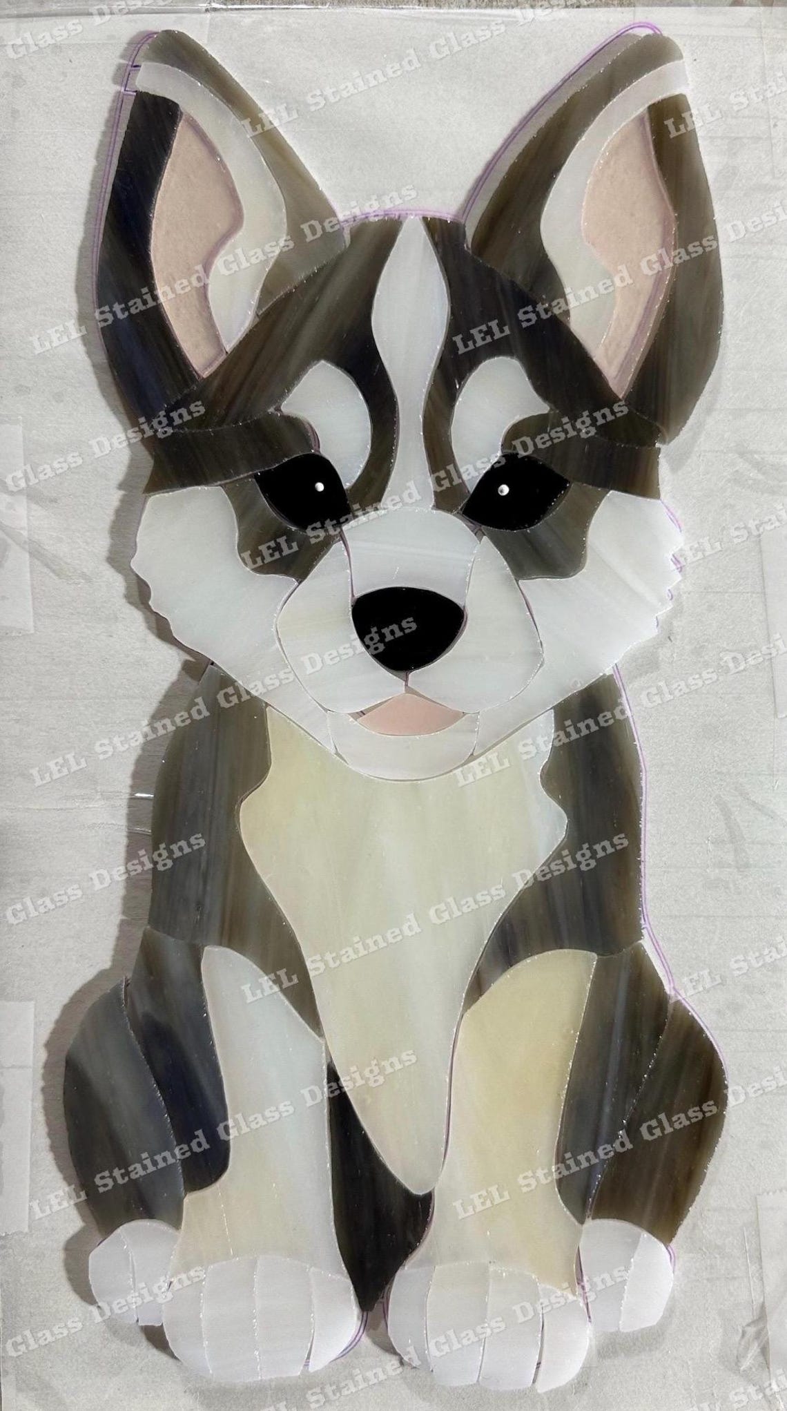 Husky Puppy-stained Glass Suncatcher Pattern - Etsy