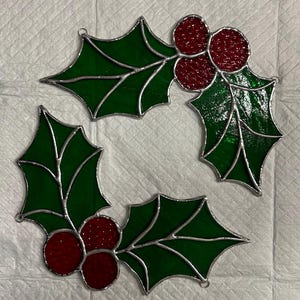 Holly Corner Suncatcher-stained Glass Pattern - Etsy
