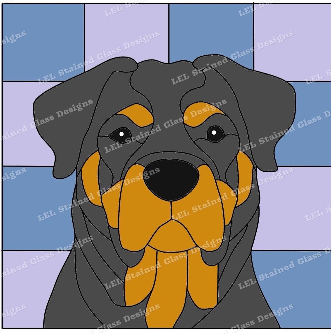 Rottweiler Bust Panel Pattern - Etsy