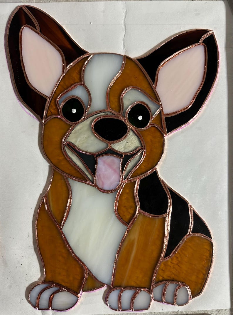 Corgi Puppy-stained Glass Suncatcher Pattern - Etsy