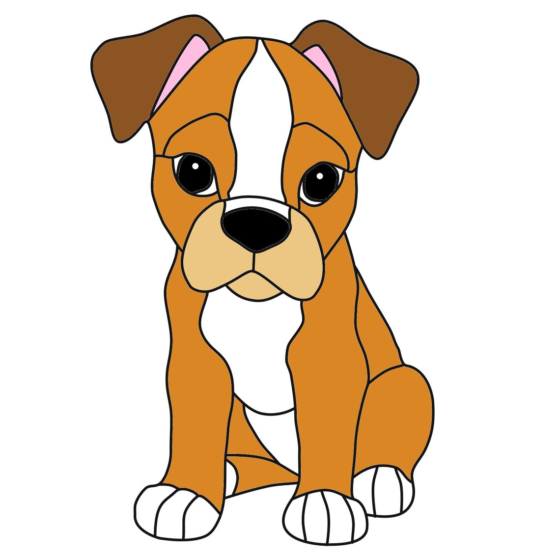 Cute Boxer Puppy-stained Glass Suncatcher Pattern - Etsy