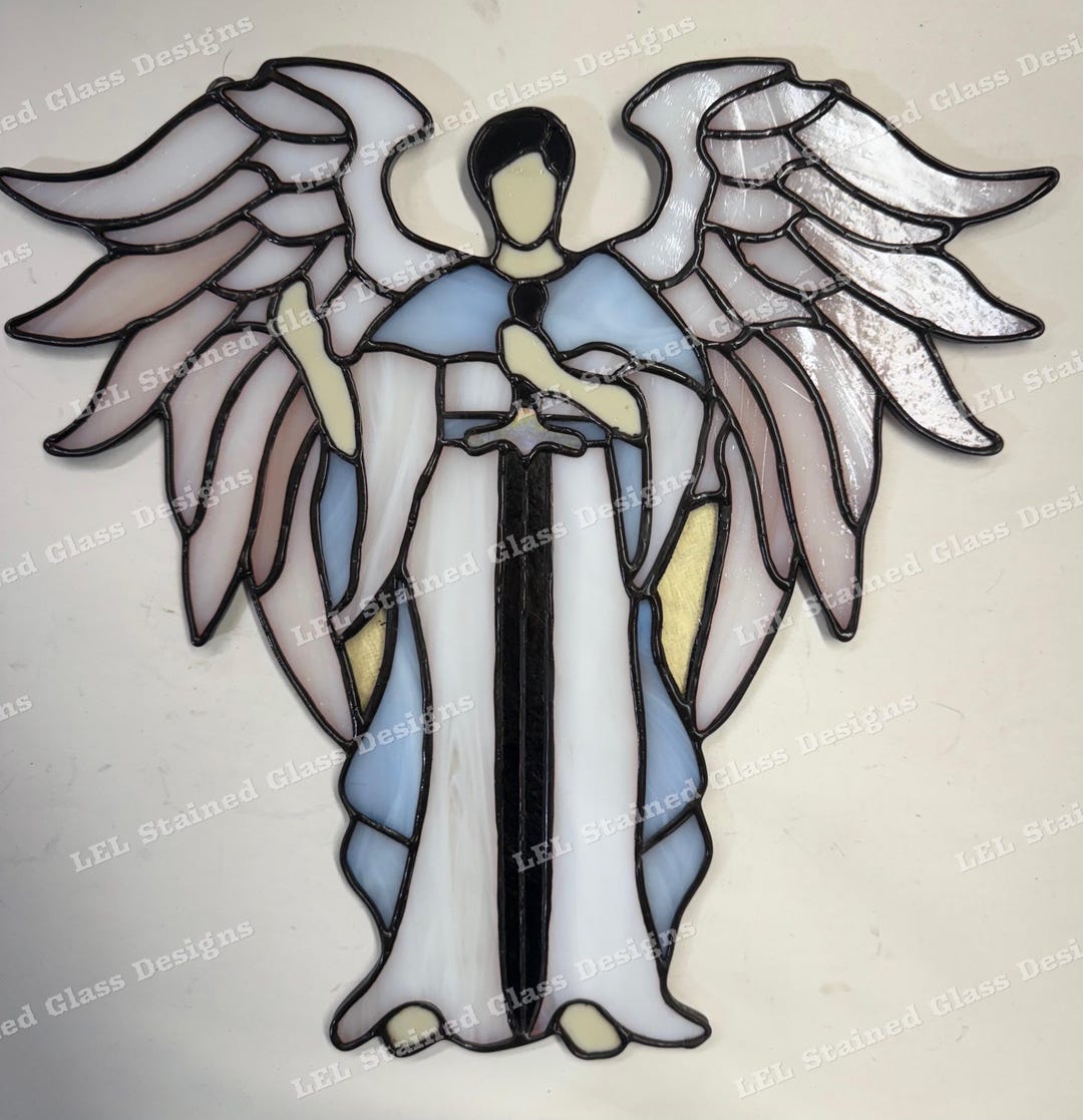 Male Guardian Angel Stained Glass Suncatcher Pattern - Etsy