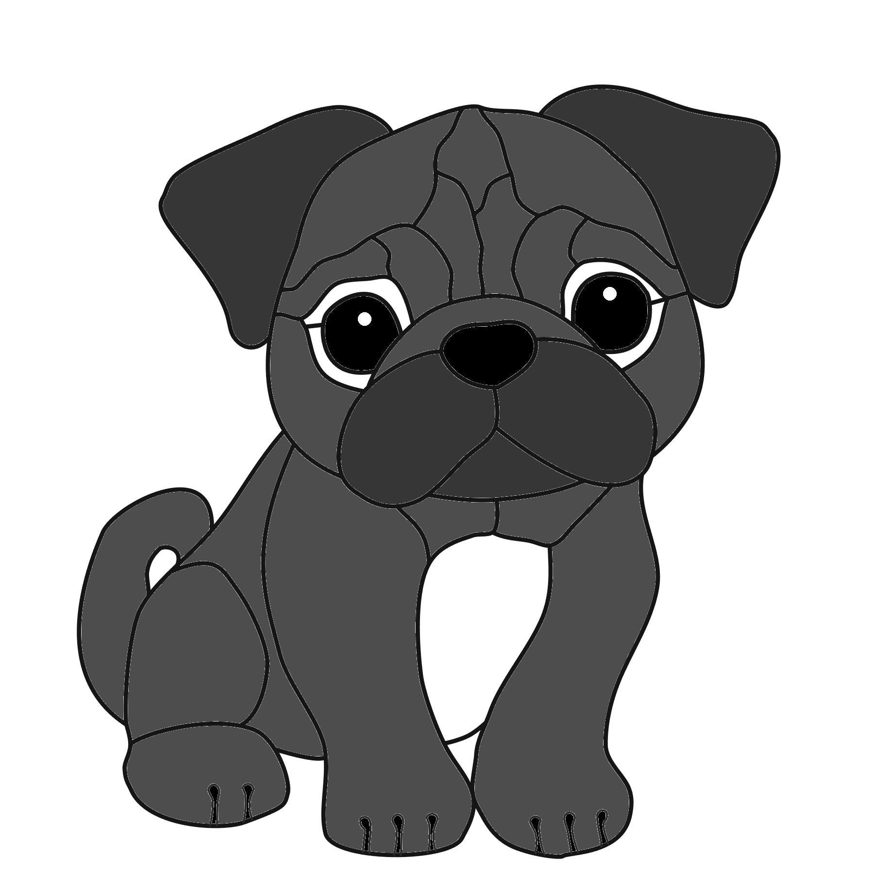 Pug Puppy-stained Glass Suncatcher Pattern - Etsy