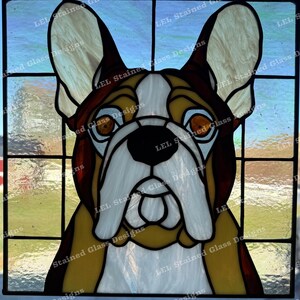 Stained Glass Panel Pattern of a French Bulldog Portrait - Etsy