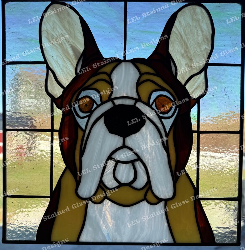 Stained Glass Panel Pattern of a French Bulldog Portrait - Etsy