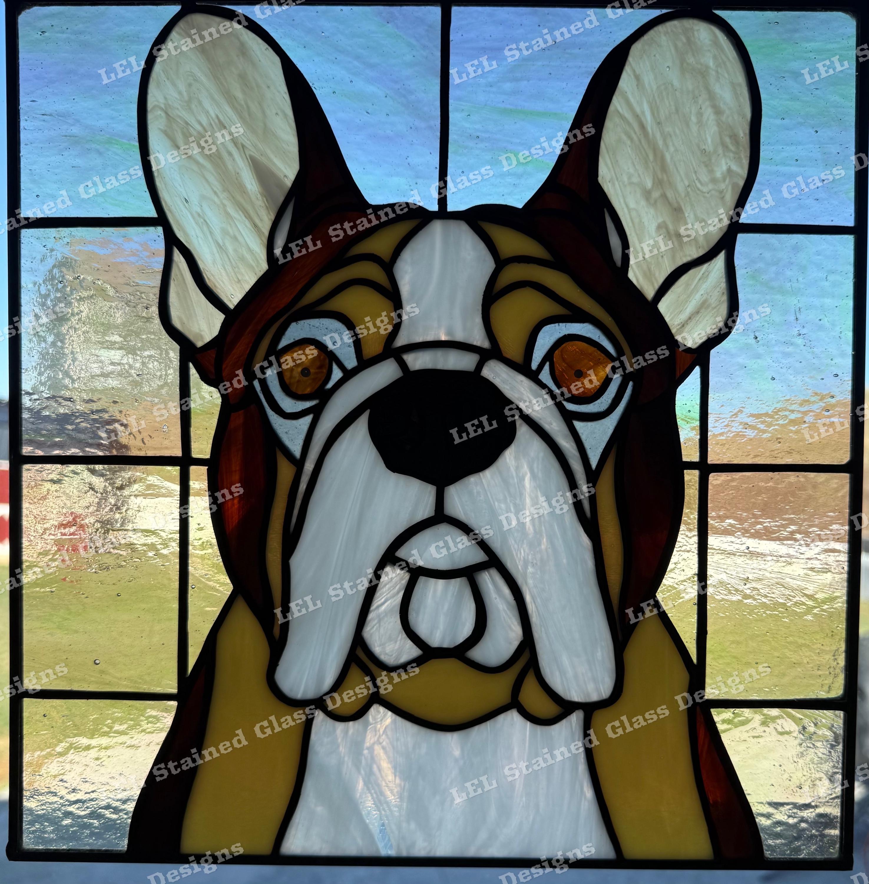 Stained Glass Panel Pattern of a French Bulldog Portrait - Etsy