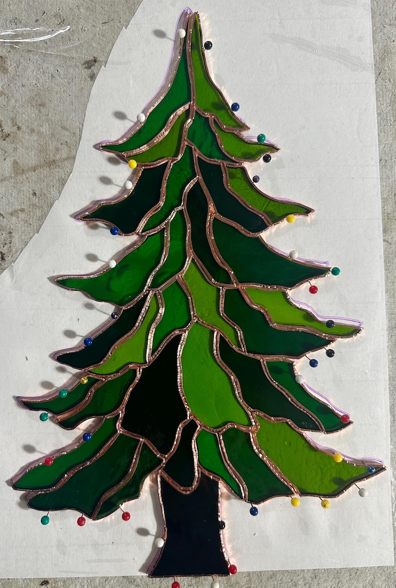 Christmas Tree-stained Glass Pattern - Etsy
