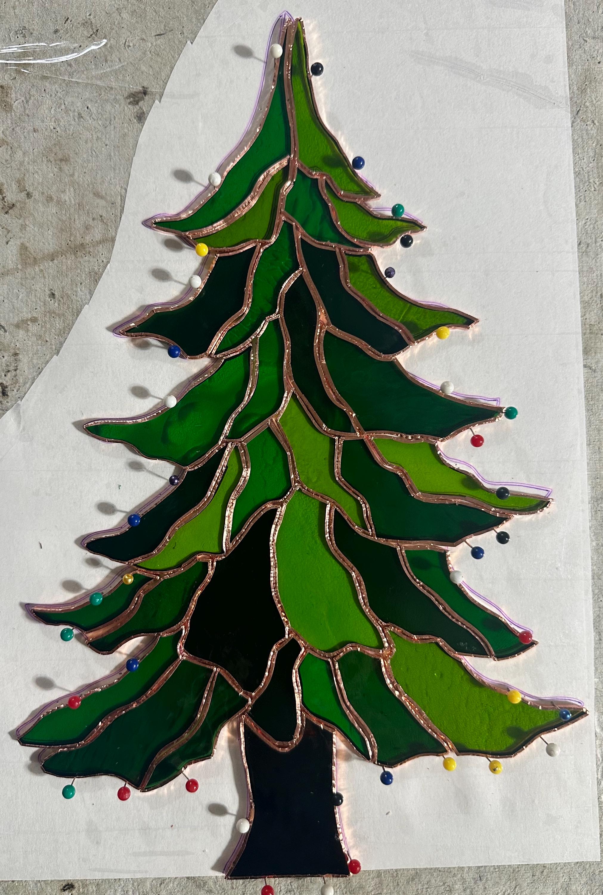 Christmas Tree-stained Glass Pattern - Etsy