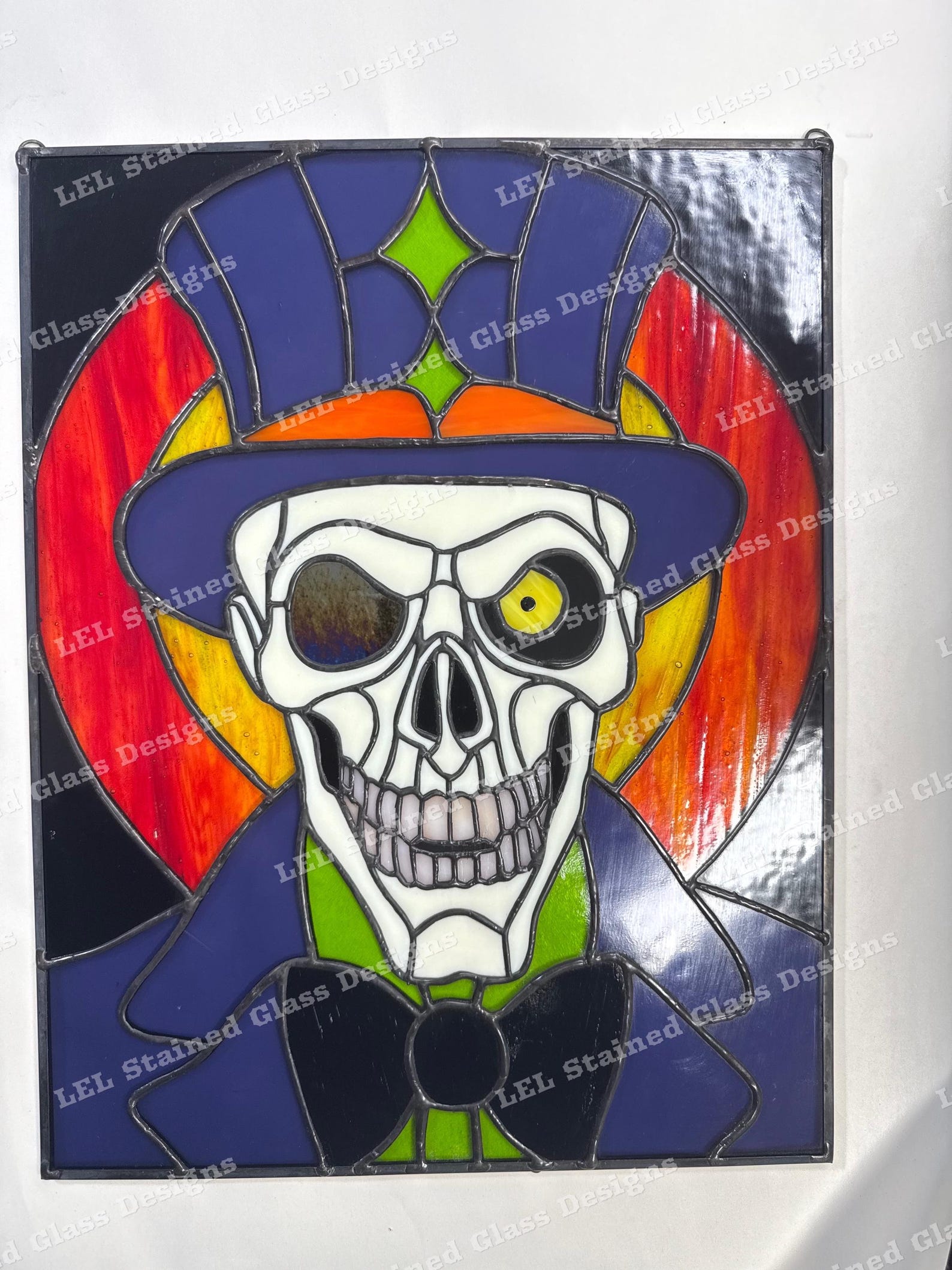 Skeleton Ringmaster Portrait-stained Glass Panel Pattern - Etsy