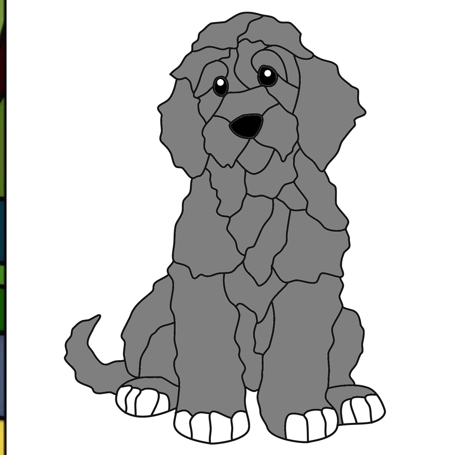 Labradoodle/goldendoodle-stained Glass Suncatcher Pattern - Etsy