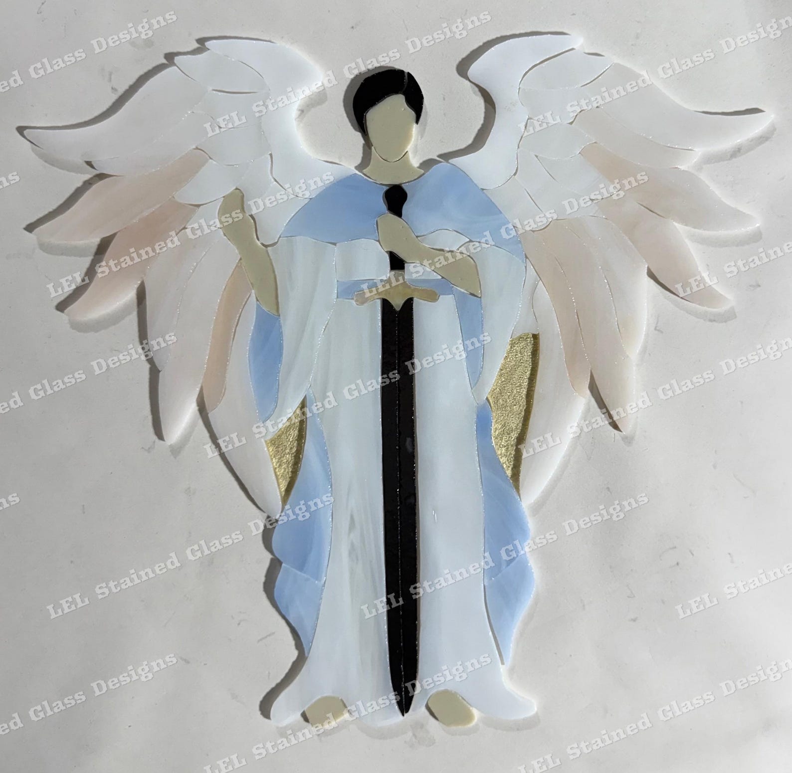 Male Guardian Angel Stained Glass Suncatcher Pattern - Etsy