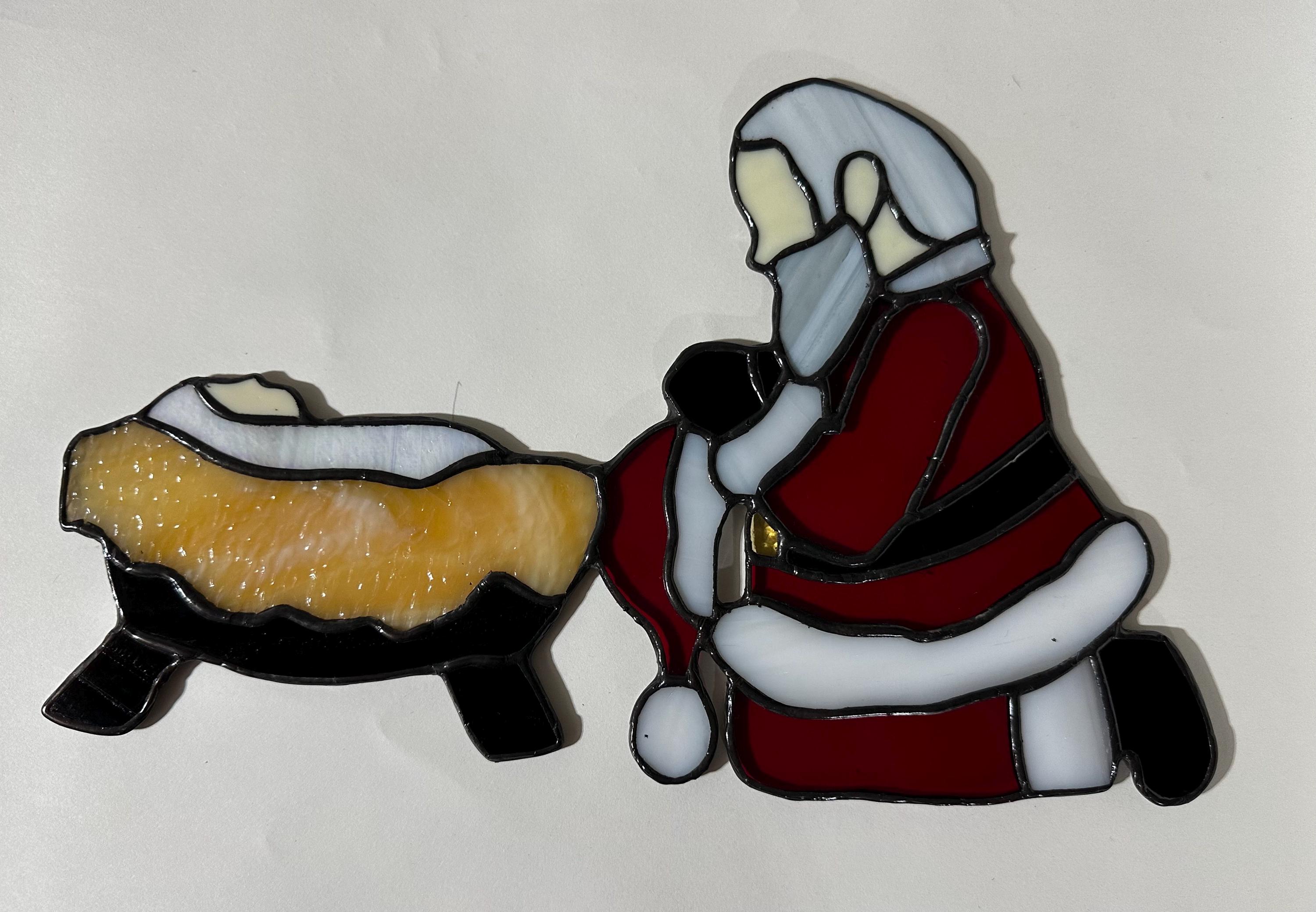 Santa Kneeling Before Baby Jesus Pattern - Etsy