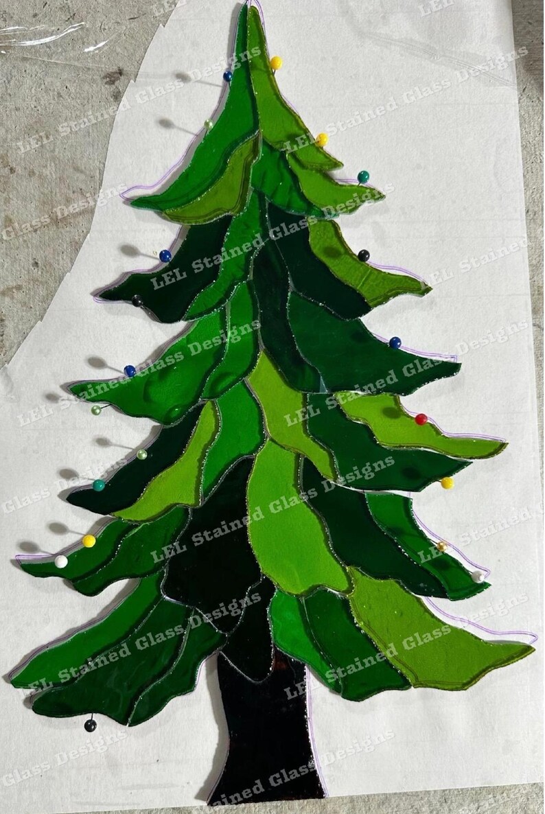 Christmas Tree-stained Glass Pattern - Etsy