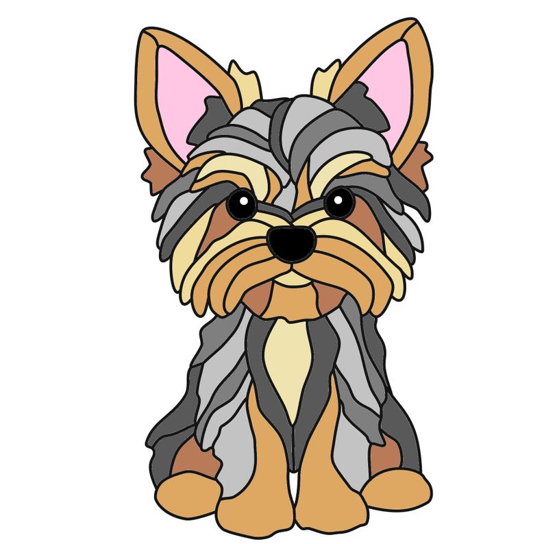 Yorkie Puppy-stained Glass Suncatcher Pattern - Etsy