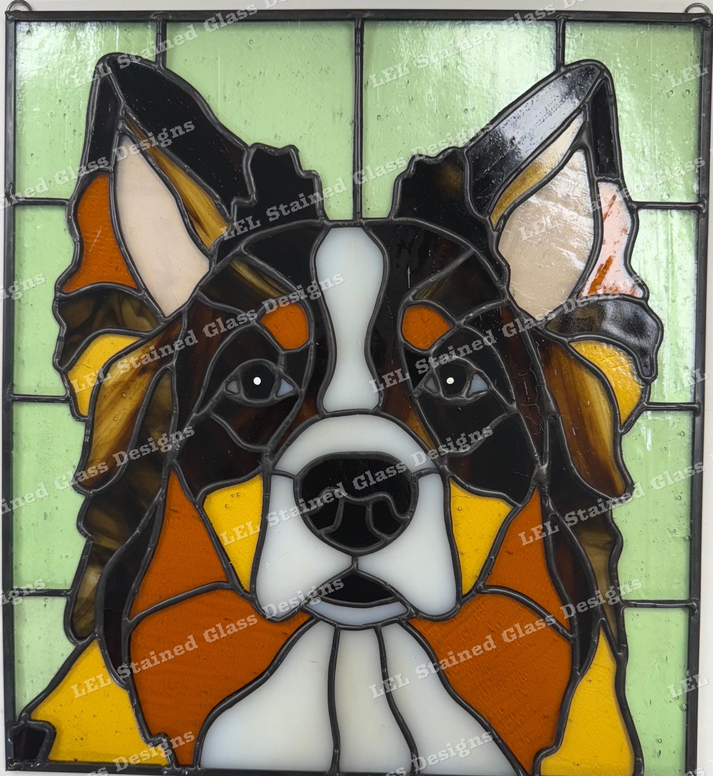 Australian Shepherd Dog Portrait Stained Glass Panel Pattern - Etsy