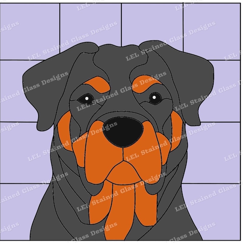 Rottweiler Stained Glass - Etsy