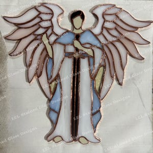 Male Guardian Angel Stained Glass Suncatcher Pattern - Etsy