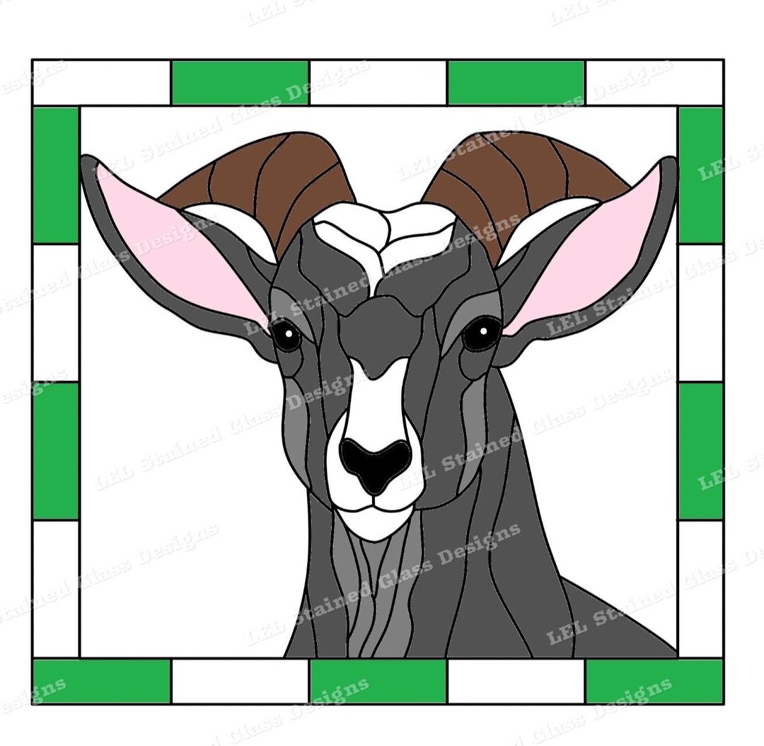 Billy Goat-stained Glass Panel Pattern - Etsy