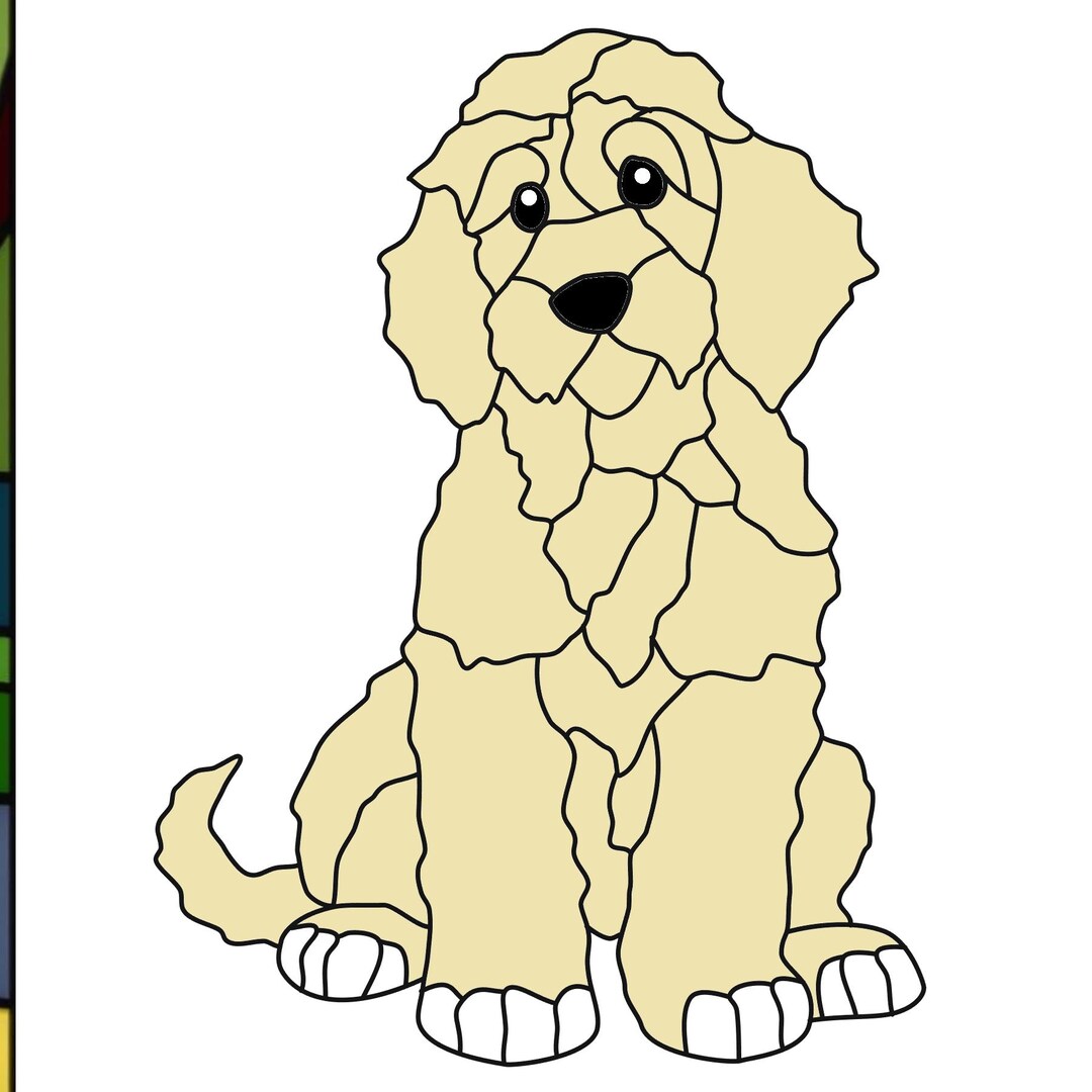 Labradoodle/goldendoodle-stained Glass Suncatcher Pattern - Etsy