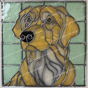 Stained Glass Panel Pattern of a Golden Retriever Portrait - Etsy