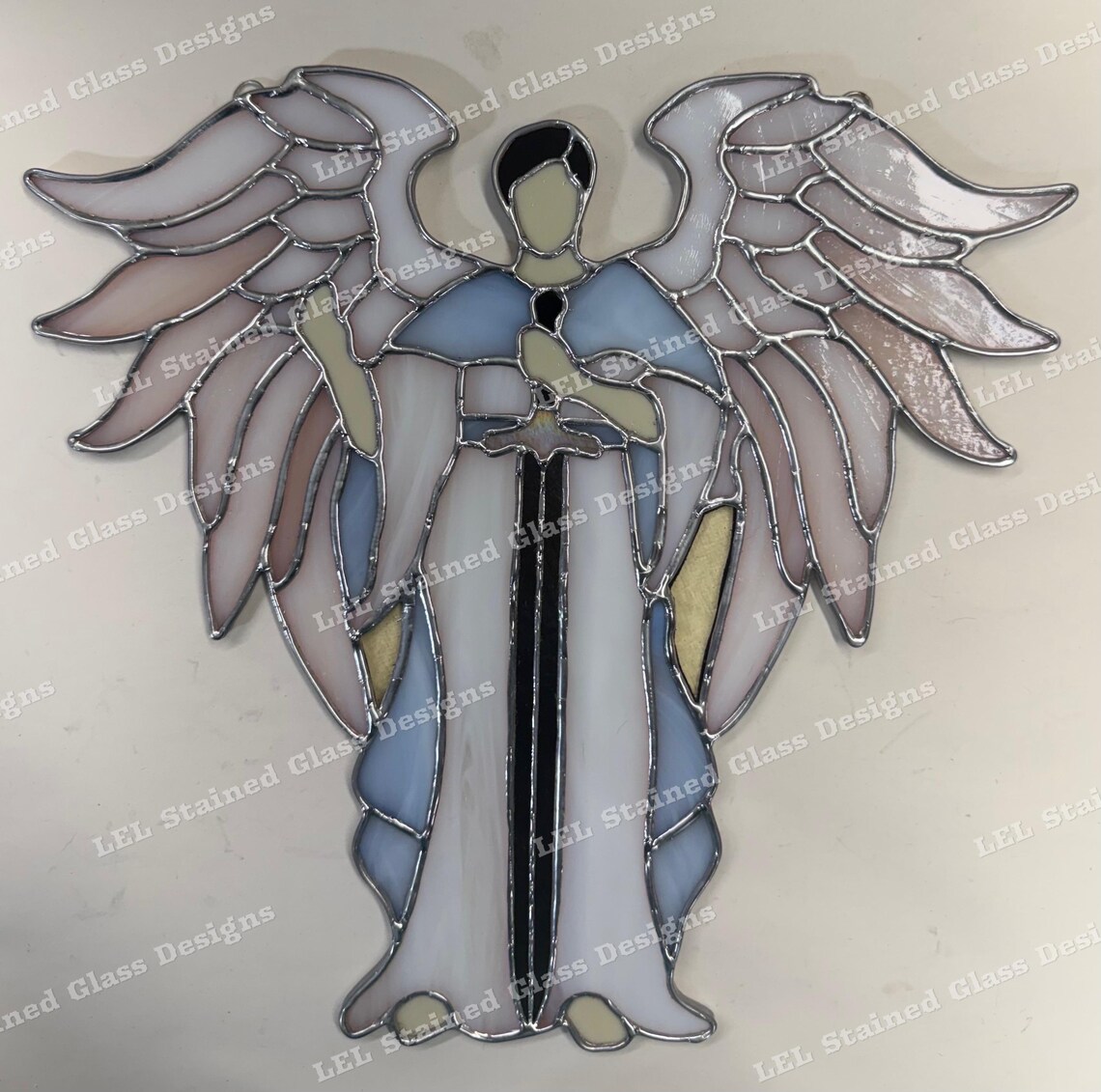 Male Guardian Angel Stained Glass Suncatcher Pattern - Etsy
