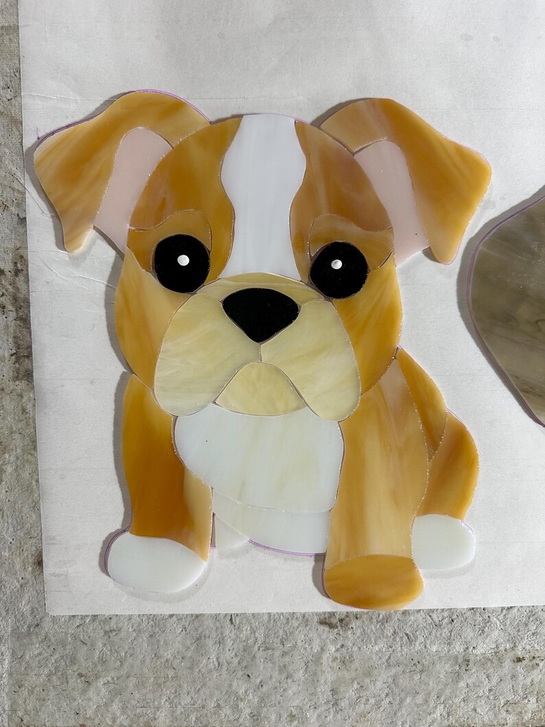 Bulldog Puppy-stained Glass Suncatcher Pattern - Etsy