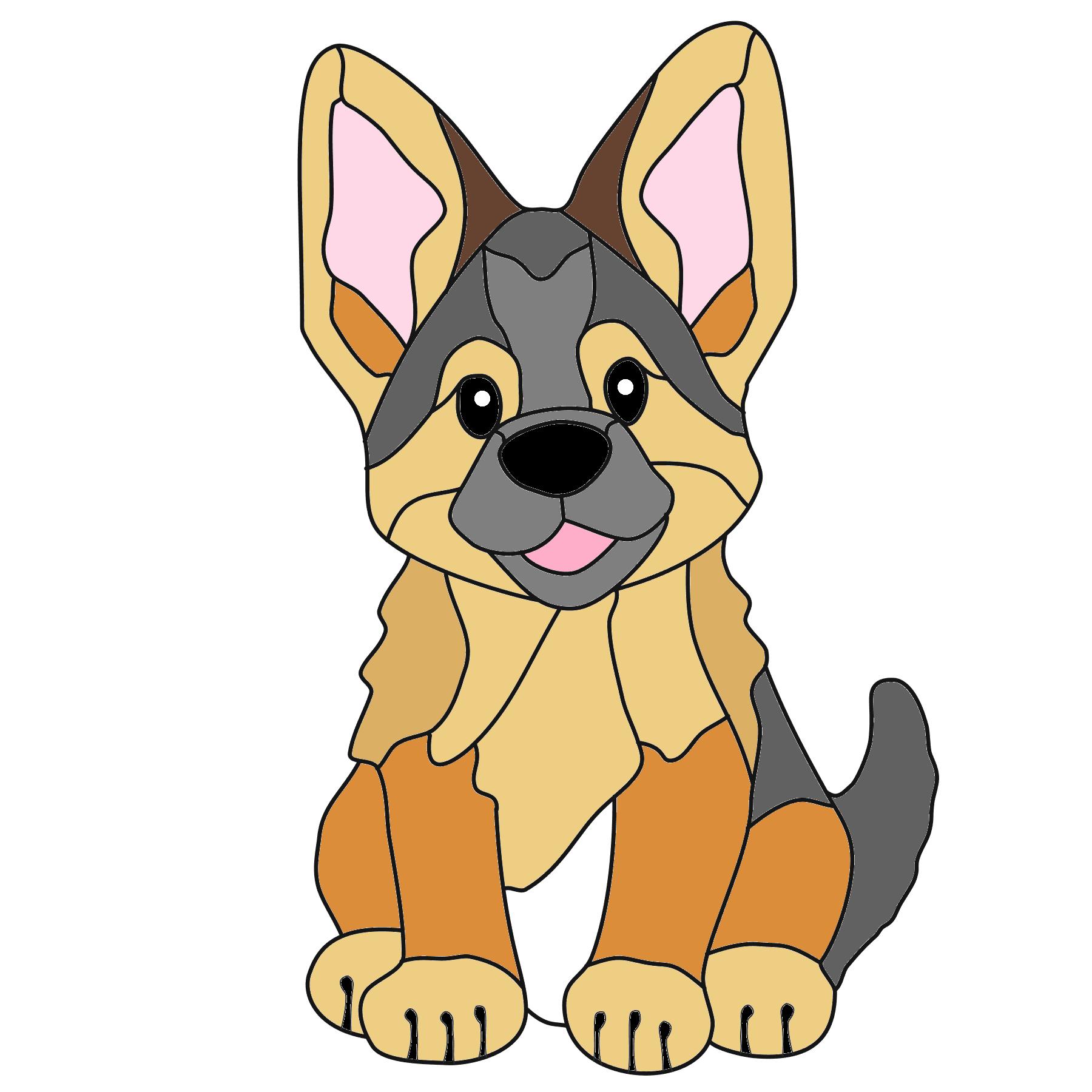German Shepherd Puppy-stained Glass Suncatcher Pattern - Etsy