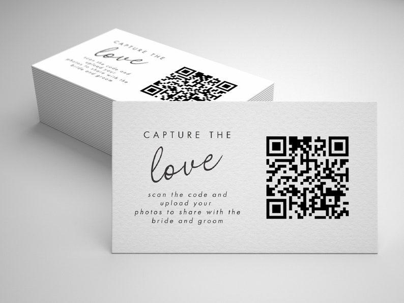 QR Code Wedding Photo Uploader Card Template | Shared Drive Photos ...