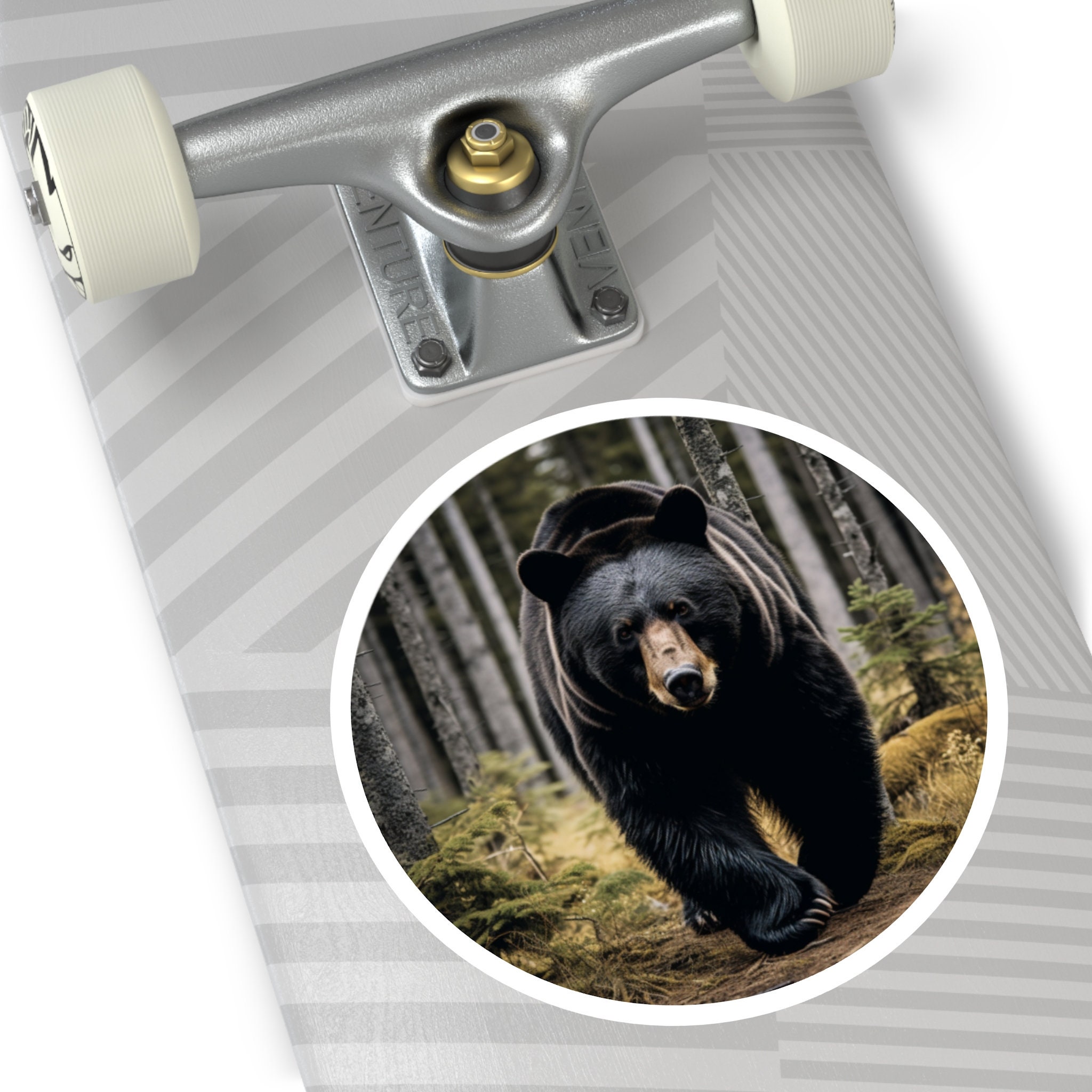 Black Bear Round Sticker, Indooroutdoor - Etsy