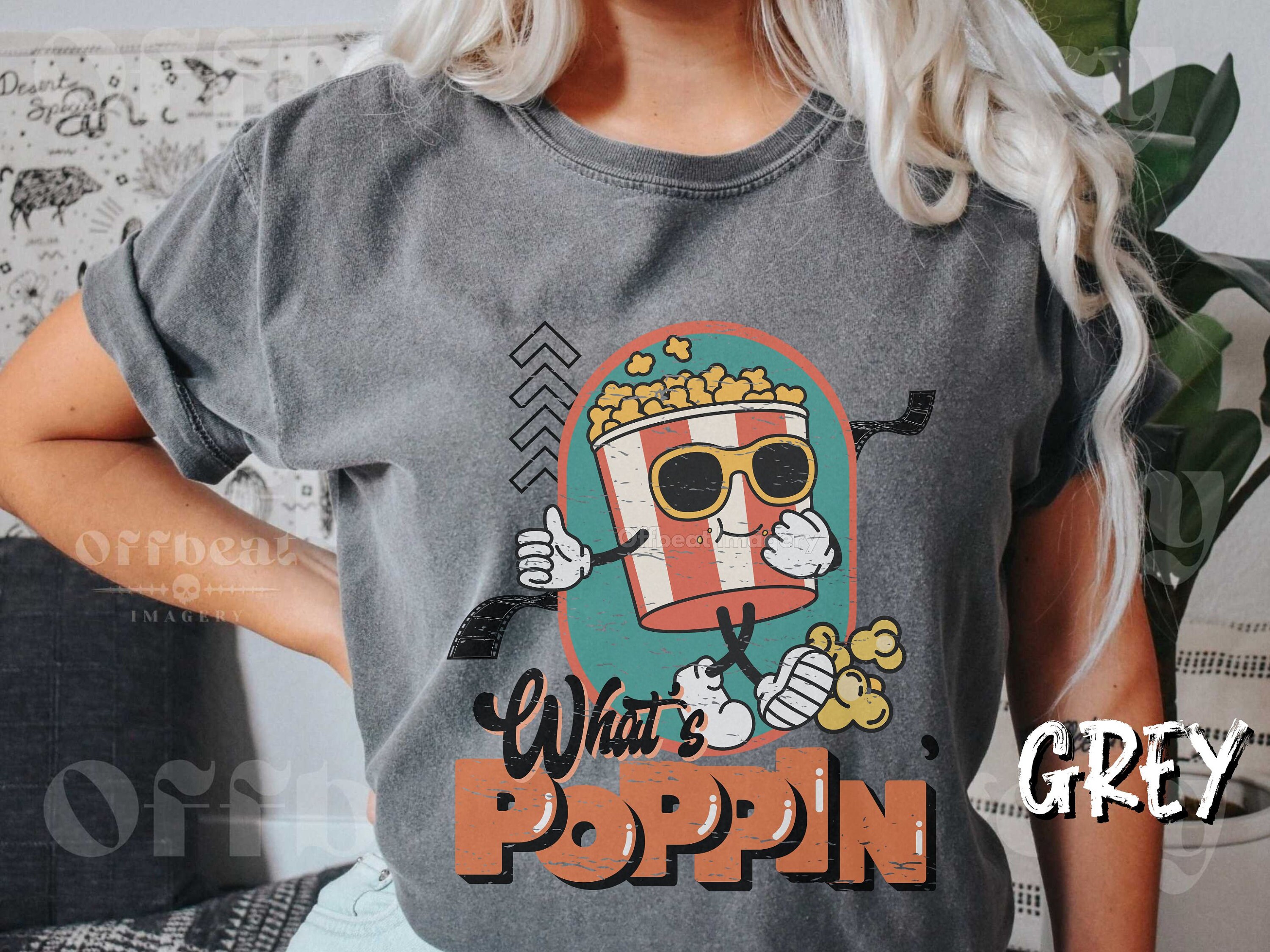 What's Poppin Retro Popcorn Shirt, Movie Popcorn Lover Funny Food Pun ...