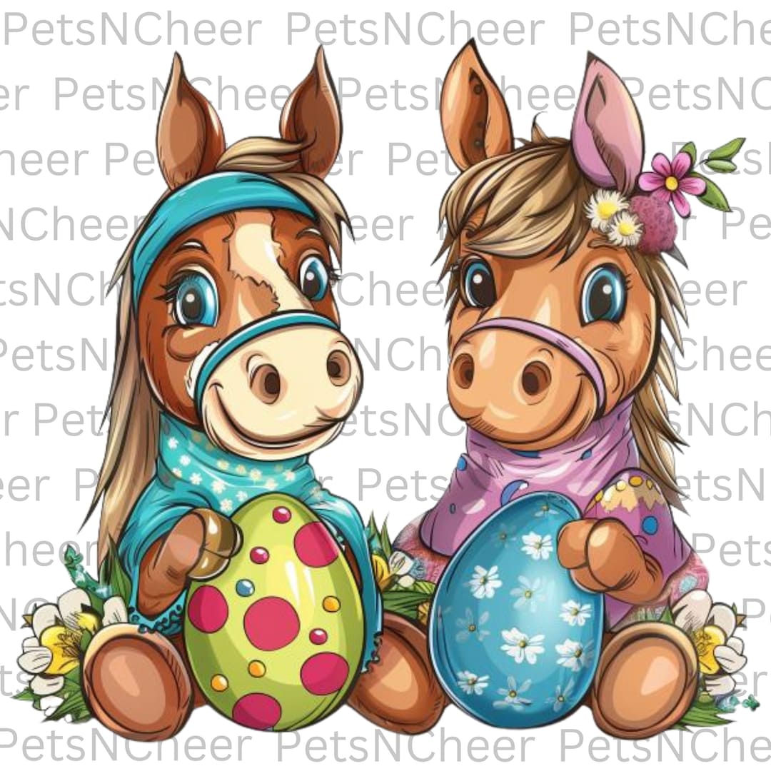 Horse Easter Png Bundle, Western Easter PNG, Ponies Easter Png, Cute ...