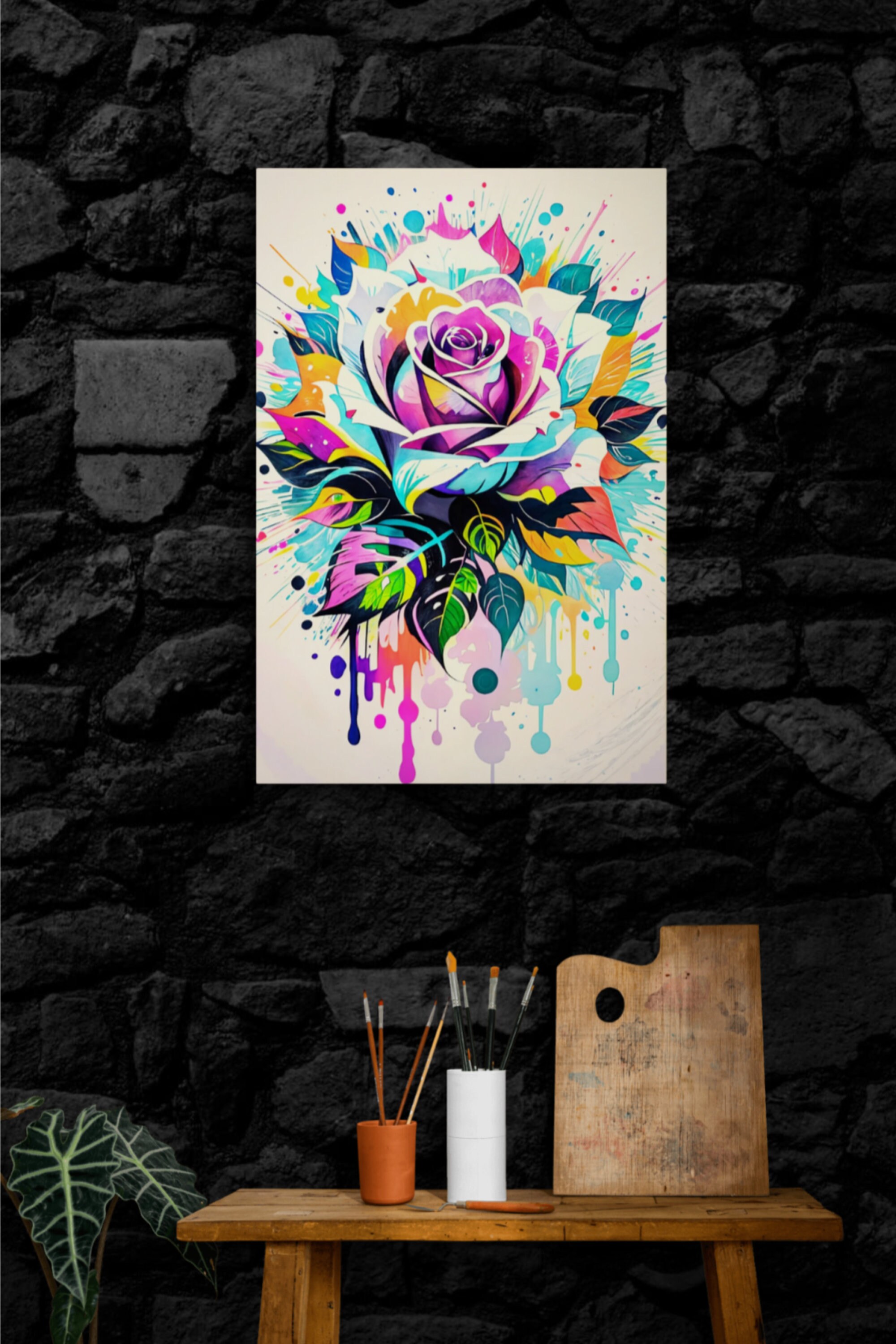 Beautiful Rose Graffiti Art 3d,instant Downloadable Flowers,rose ...