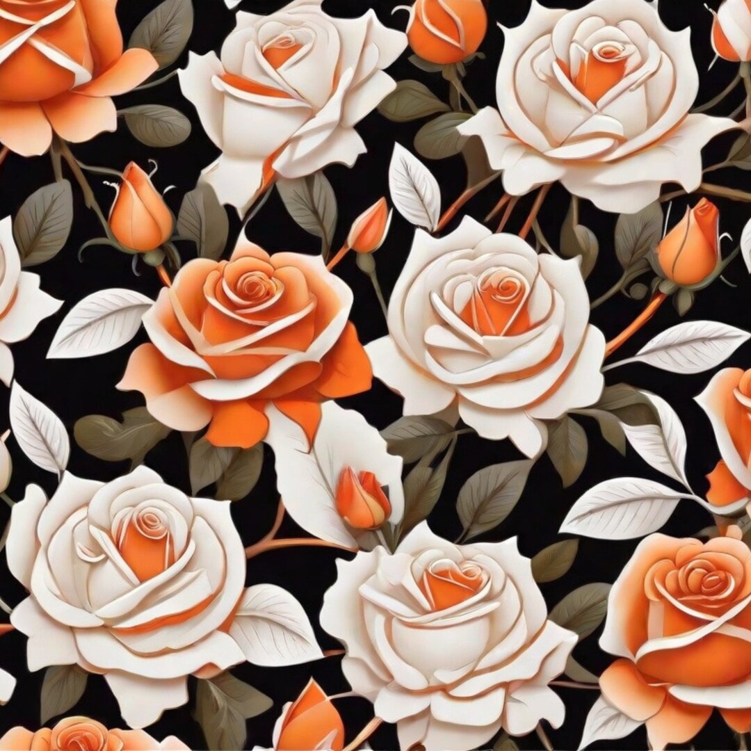 Orange Roses on White Printed Vinyl Sheet/tumbler Wrap - Etsy