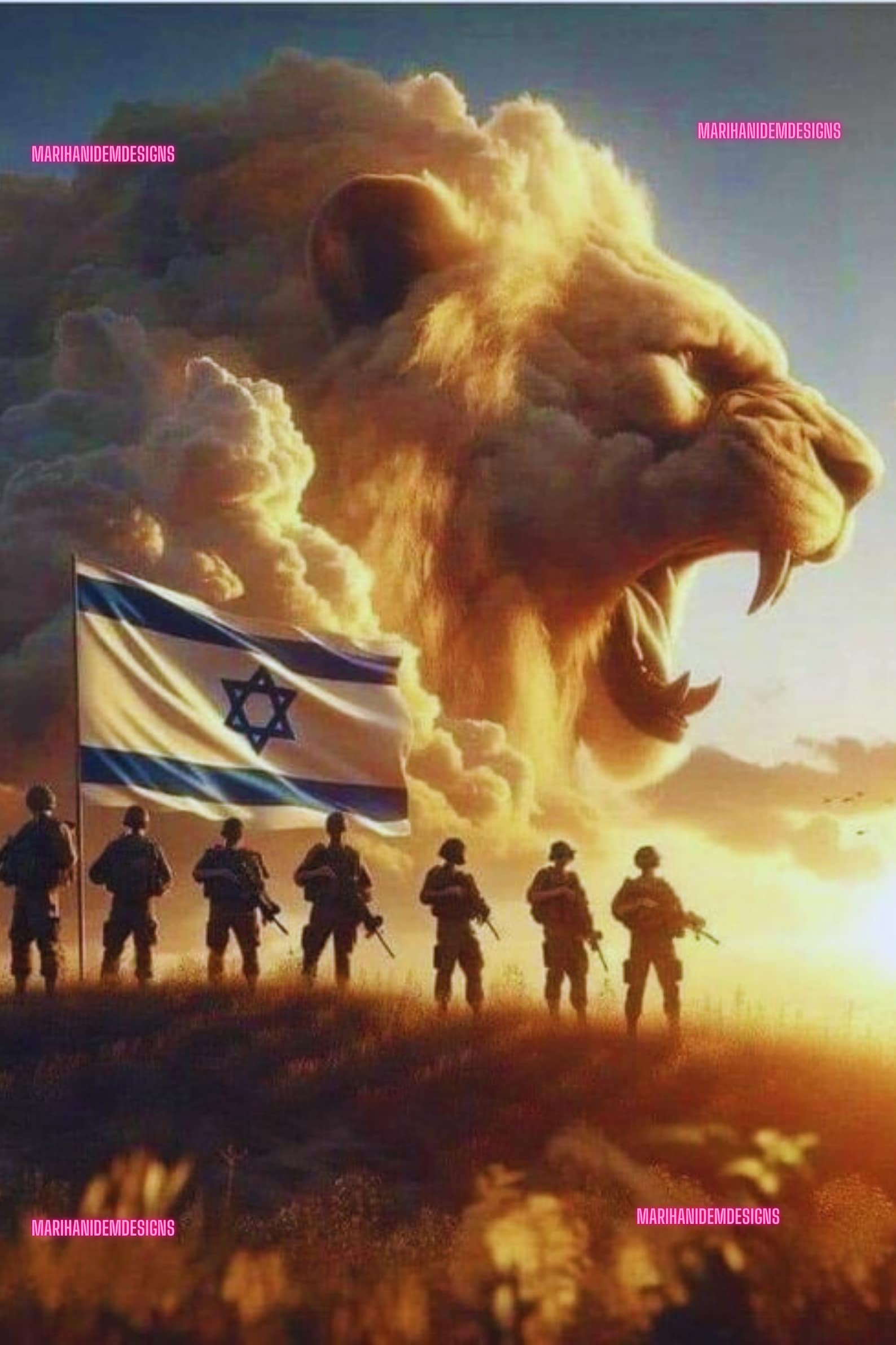 Digital Art Design of Leon With the Flag of Israel,animation,innovative ...