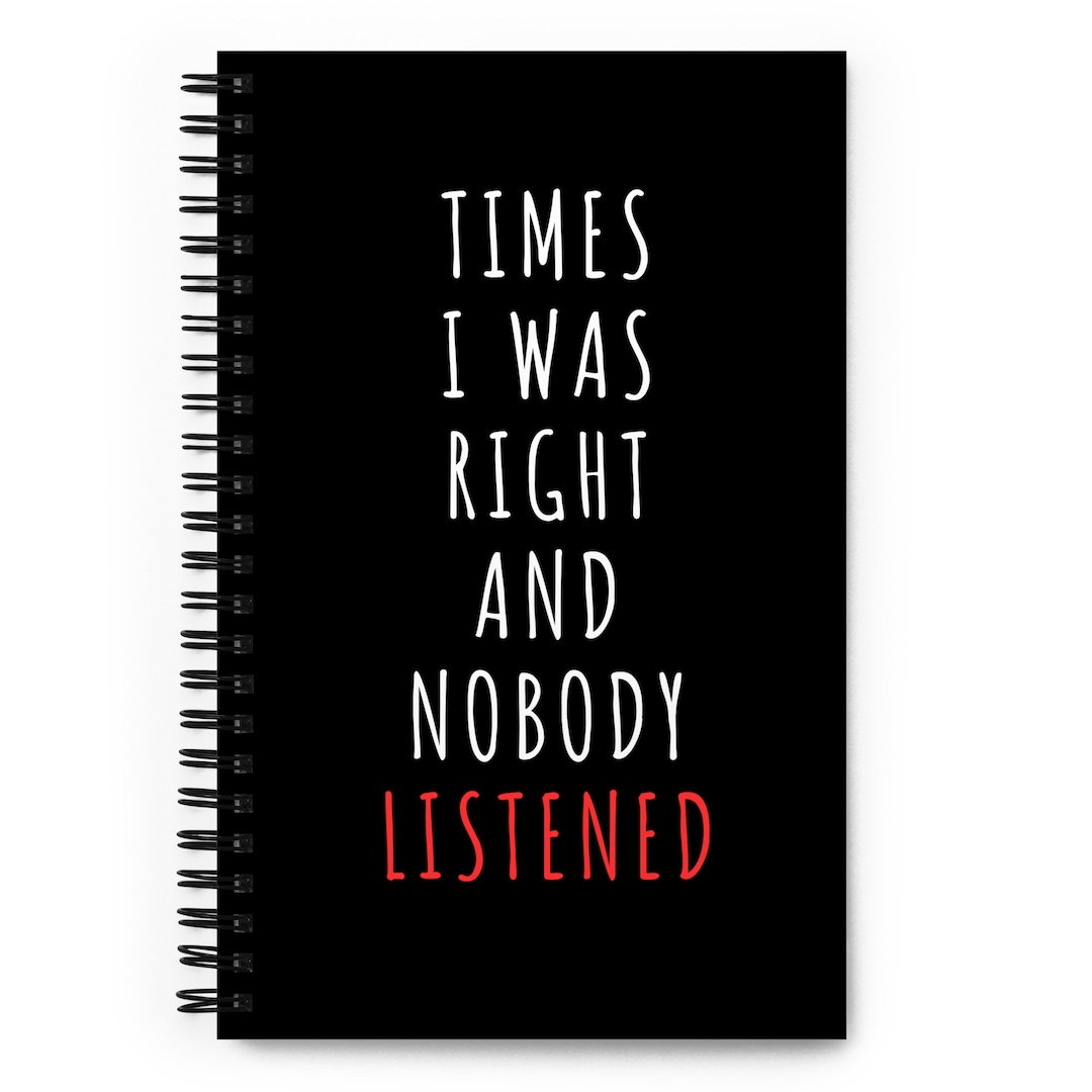Funny 'times I Was Right' Notebook: Sarcastic Gift for Coworkers ...