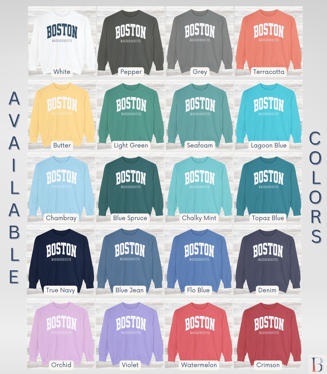 Boston Sweatshirt | Comfort Colors Vintage Sweatshirt | Bold Boston ...