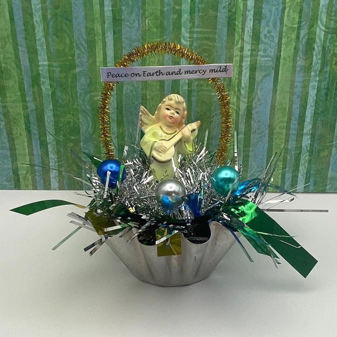 Vintage Angel in Tart Tin for Tier Tray-tabletop-shelf/christmas Angel ...