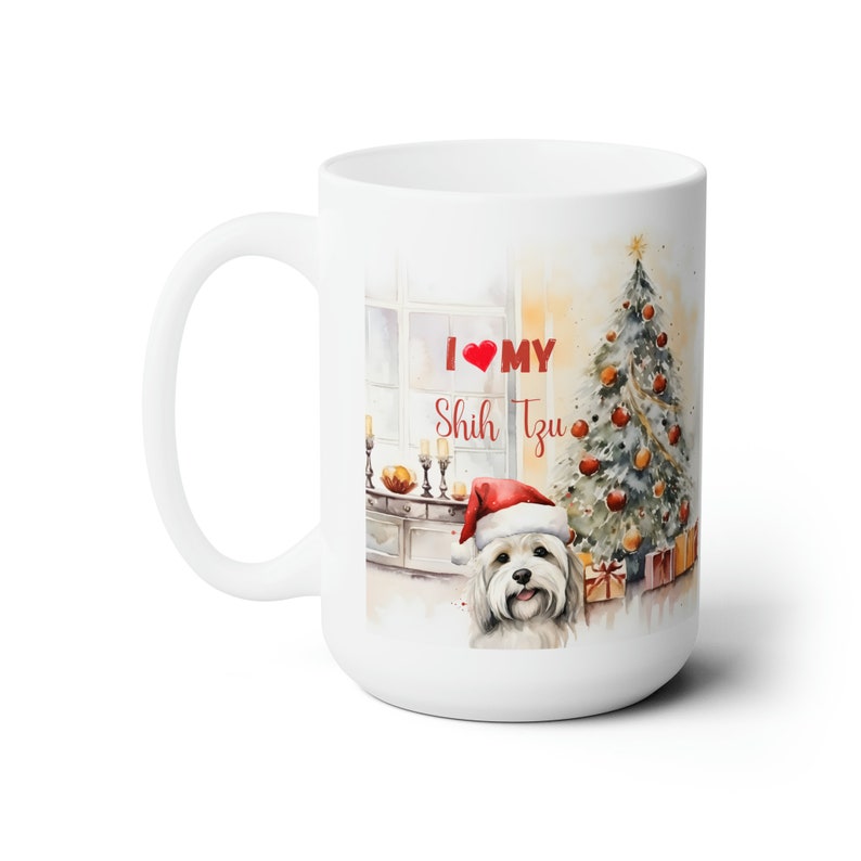 I Love My Shih Tzu, Christmas Lights Ceramic Mug 15oz, Dog Lover Coffee ...