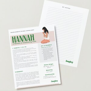 Study Sheet: Praying Women of the Bible - Etsy