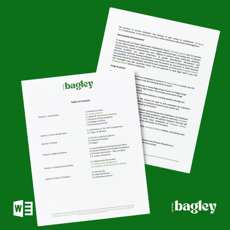 Comprehensive Employee Handbook Template - Etsy