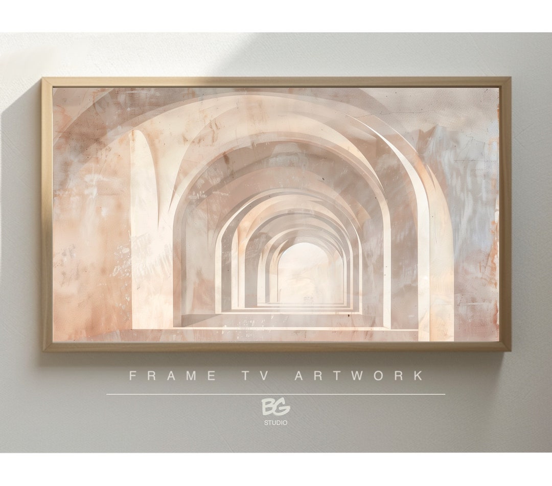 Mid Century Modern Arches Frame TV Art: Abstract Geometric Design ...