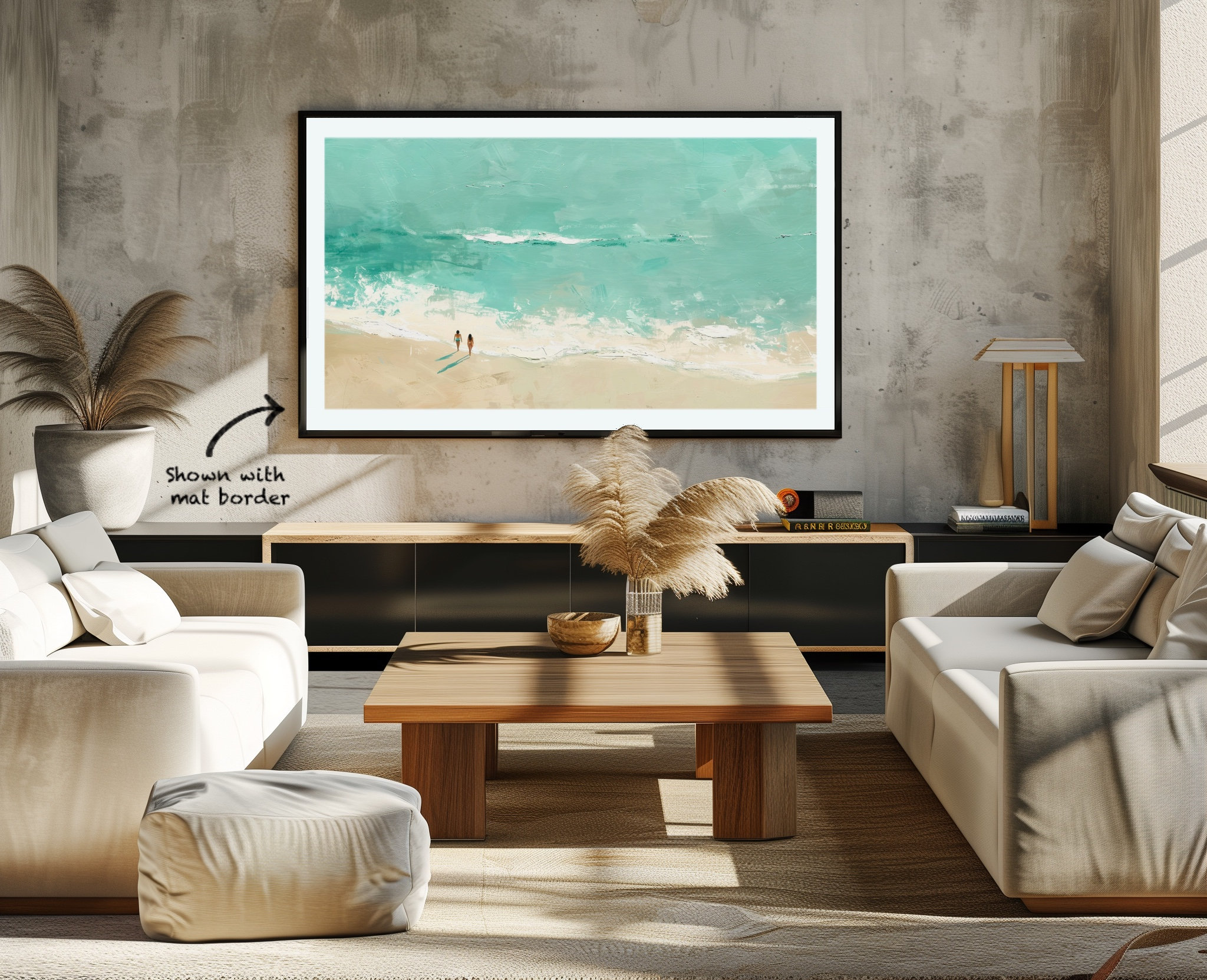 Samsung Summer Frame TV Art Beach Ocean Waves Blue Turquoise Water ...