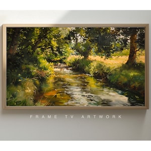 Spring Frame Tv Art River Stream Landscape Oil Painting Spring Forest ...