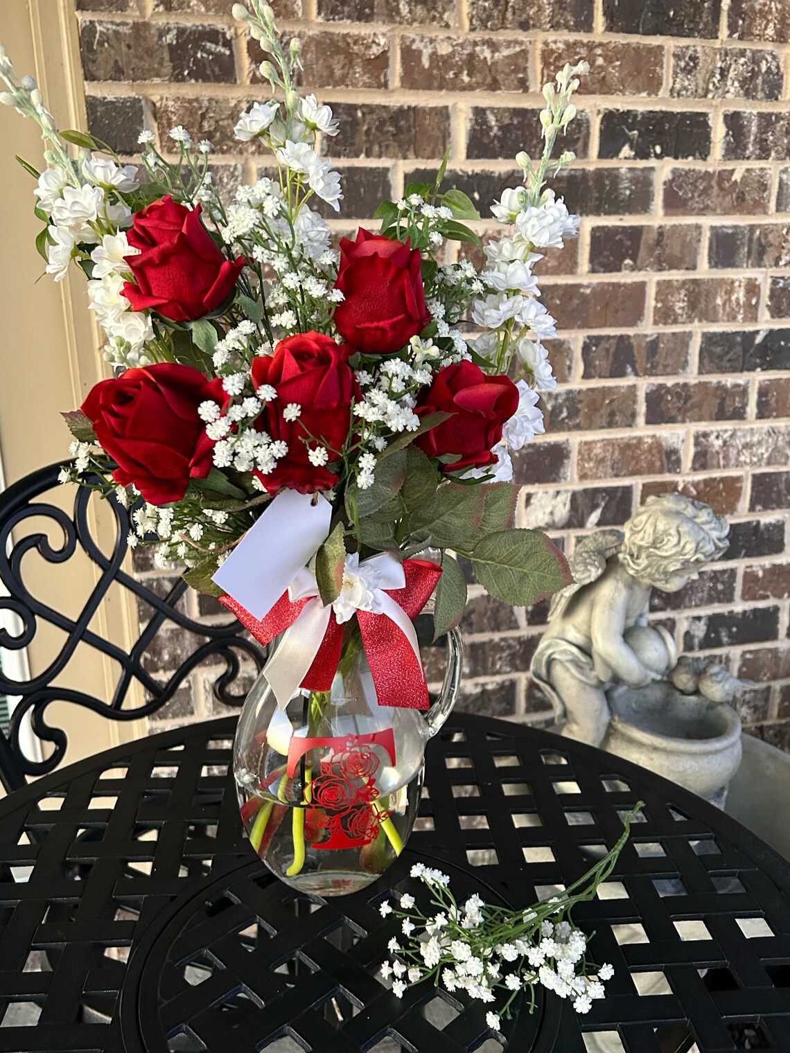 Personalized Floral Initial Rose Arrangement - Etsy