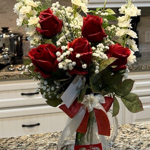 Personalized Floral Initial Rose Arrangement - Etsy