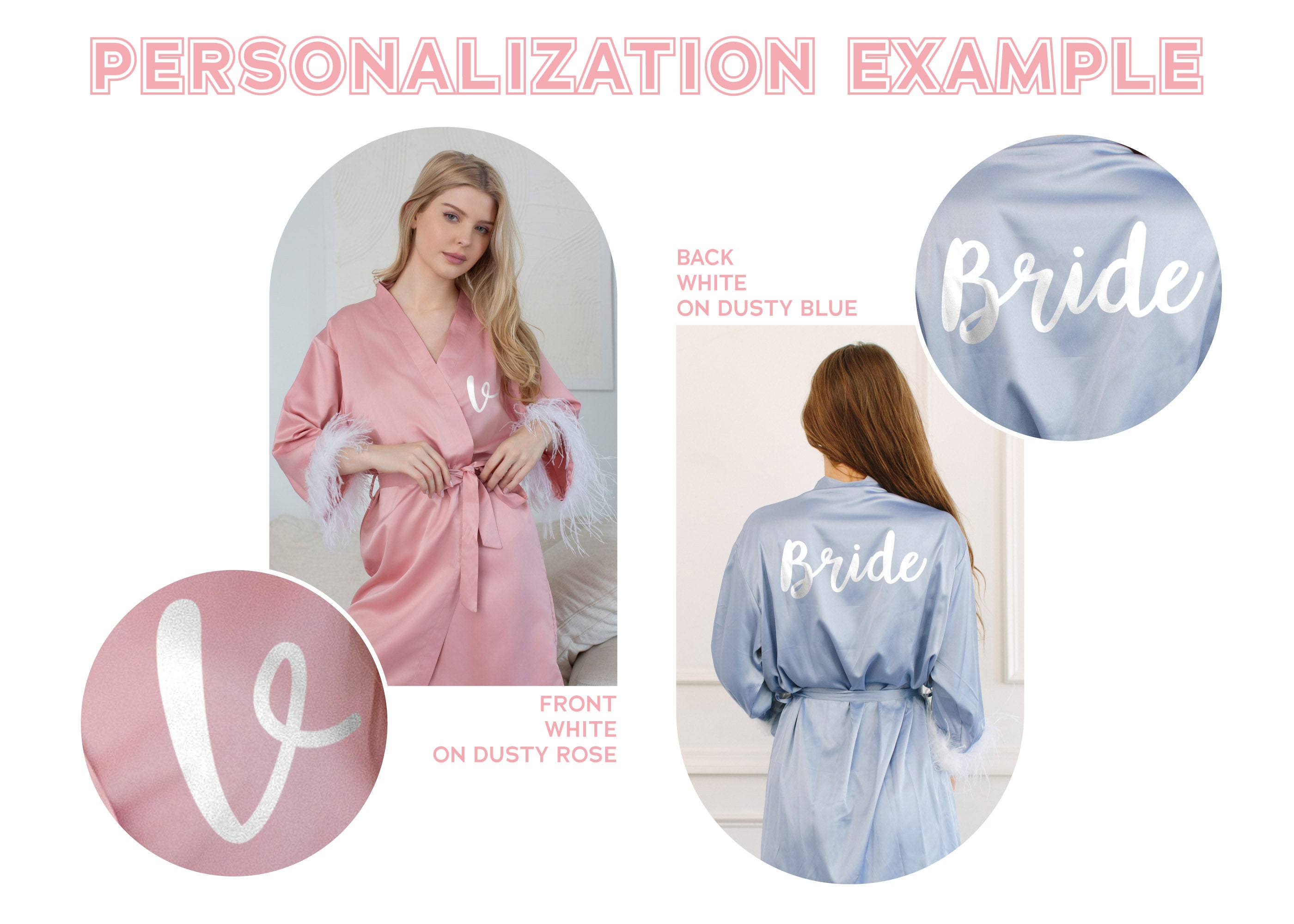 Bridesmaid Robes, Feather Robe, Robe With Feathers, Feather Robes for ...